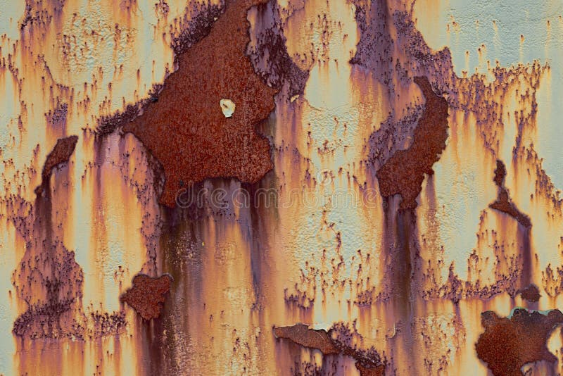 Rusting Painted Metal Panel Stock Image - Image of ferric, oxidised ...