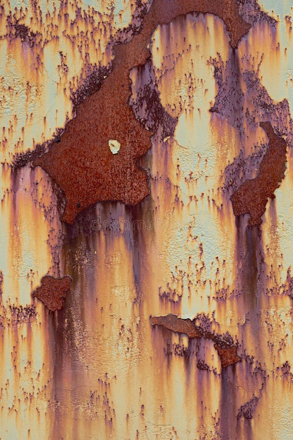 Rusting Painted Metal Panel Stock Image - Image of outdoors ...