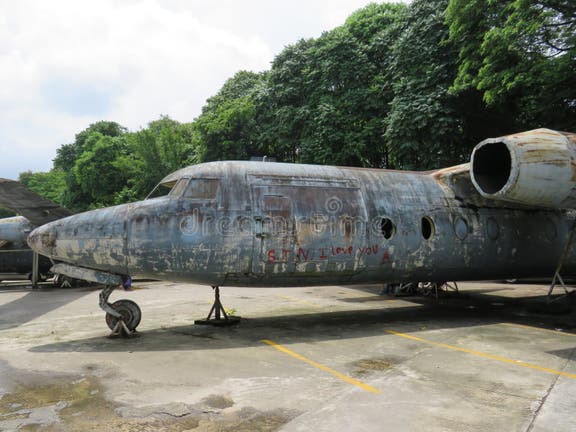 A Rusting Plane in a Car Park in Yangon, Myanmar Stock Photo - Image of ...