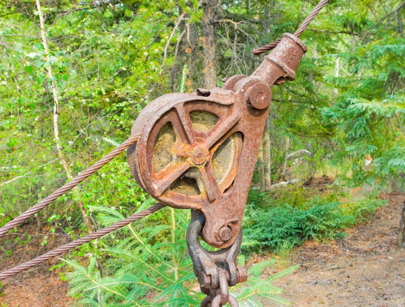 An Old Rusty Cable Crane in the Northwest Territories Stock Image ...