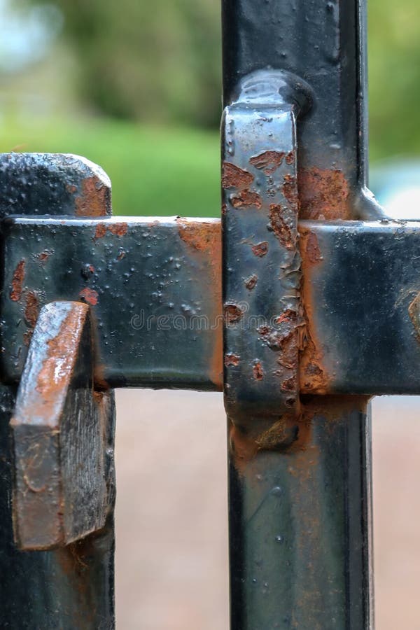 Rusting Steel Gate Latch stock image. Image of steel - 92548407