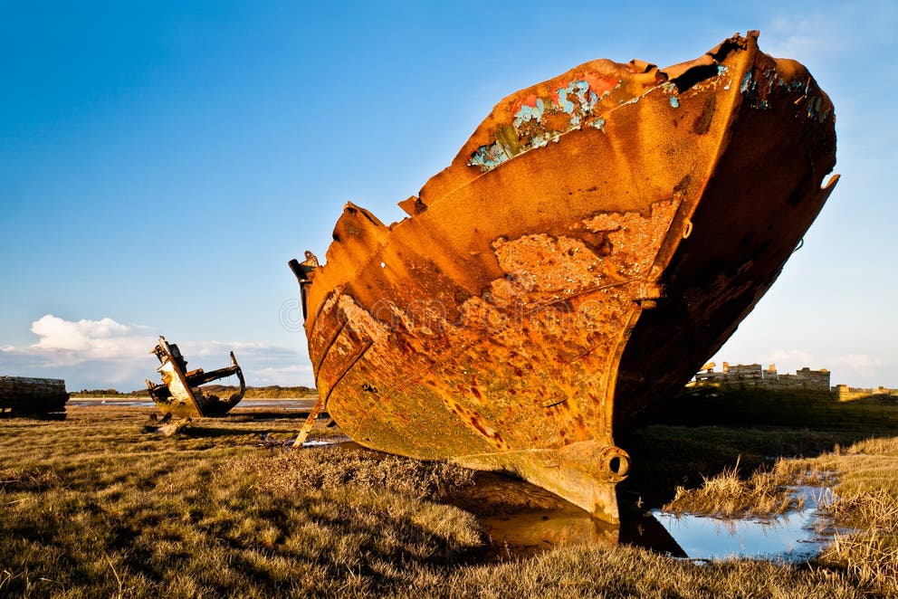 Rusting Trawlers and Blue Sky Stock Image - Image of trawler, rust ...