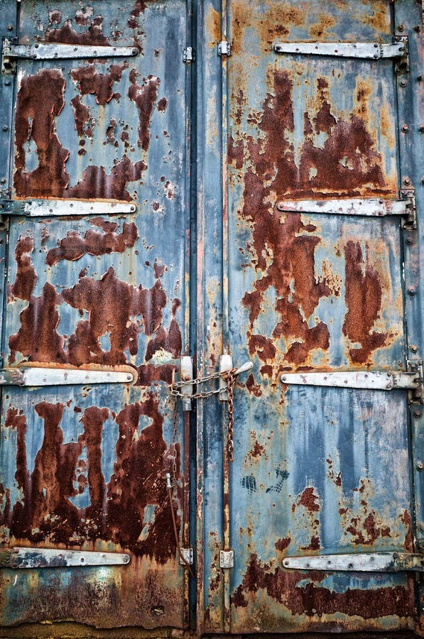 Rusting and Weathered Doors of a Shipping Container. Stock Image ...