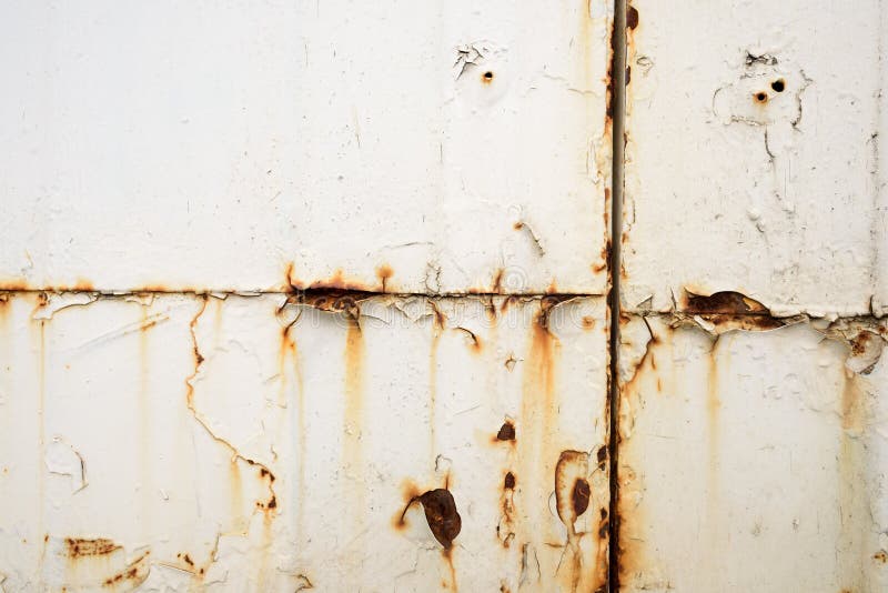 Rusting White Painted Metal Sheet Surface Stock Image - Image of rust ...