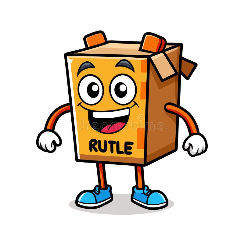 Rustle the Cardboard Box Fun Design Stock Vector - Illustration of ...