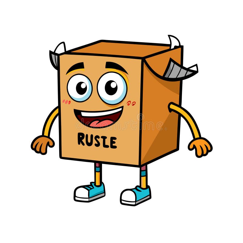 Rustle the Cardboard Box Unique Artwork Stock Illustration ...