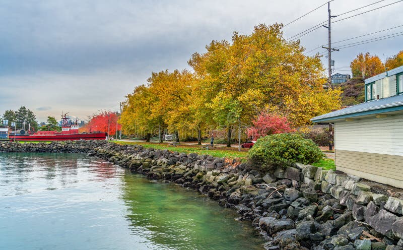 Ruston Autumn Waterfront 2 stock photo. Image of leaves - 296560798