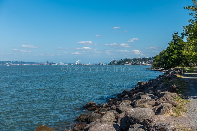 Ruston Shoreline and Peak 3 Stock Photo - Image of washington ...