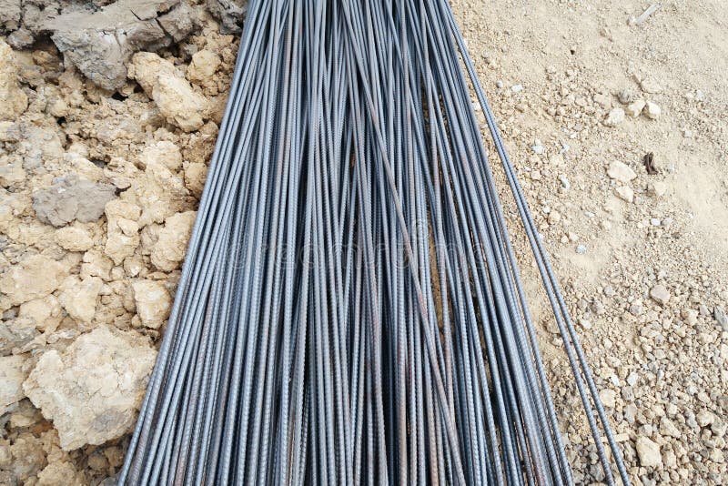Rustproof Steel Rods for Reinforced Concrete Structures. Stock Photo ...
