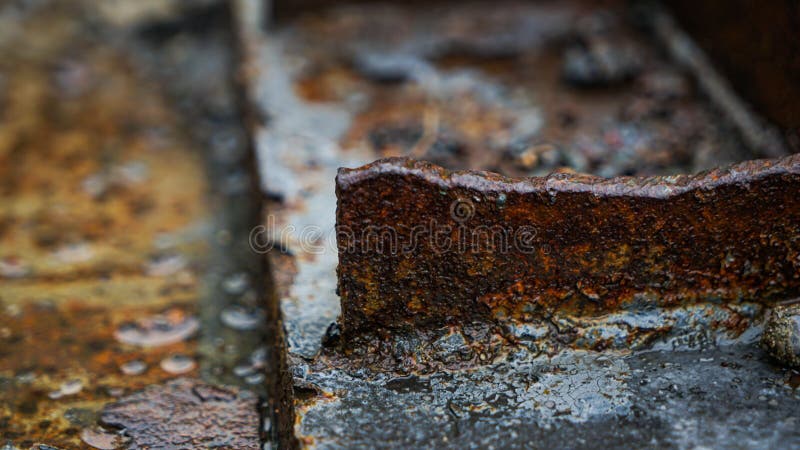 Rusty Iron Shelf after Rain Stock Image - Image of texture, pattern ...