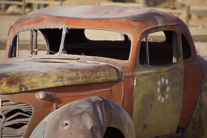 Rusty abandoned old car stock image. Image of corroded - 358279143
