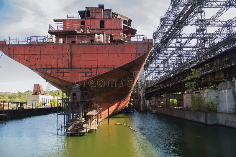 Rusty, Abandoned Ship Under Construction, Unfinished Ship at the ...