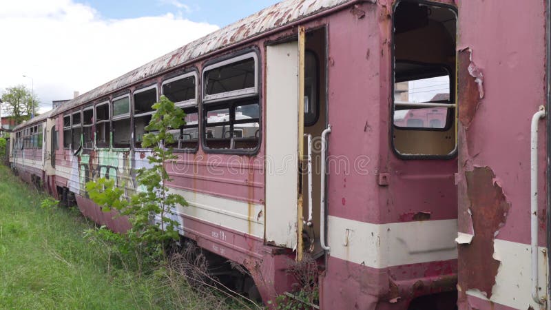 A Rusty Abandoned Train in an Overgrown Area. Life after the Apocalypse ...