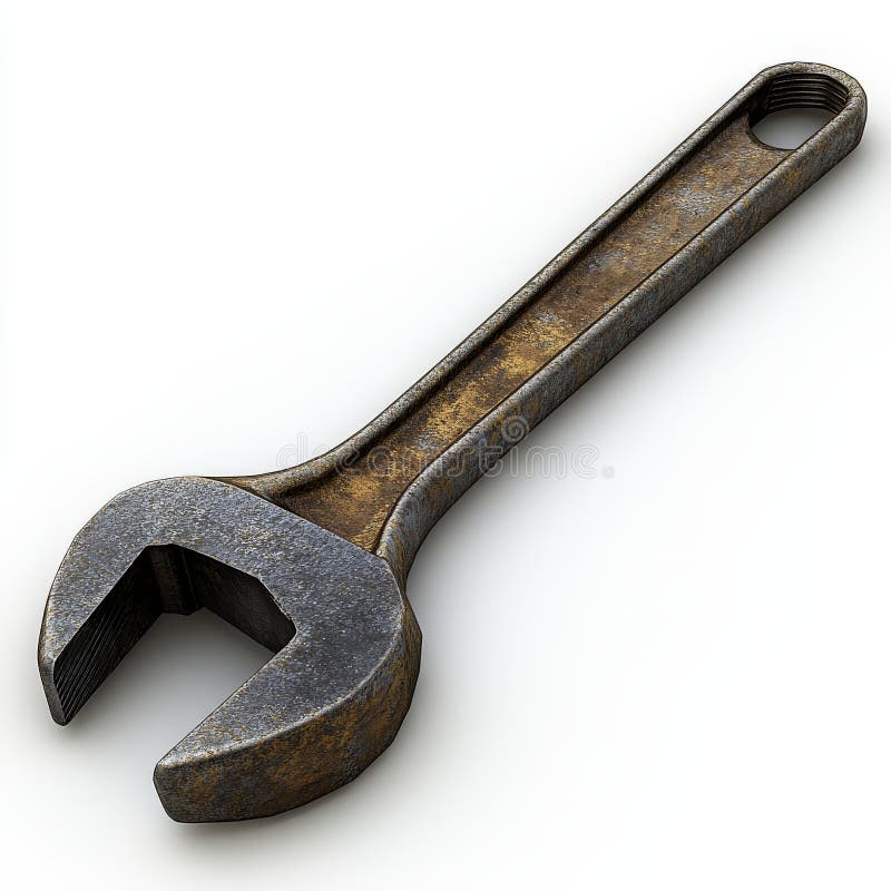 Rusty Adjustable Wrench Resting on a Clean Surface in a Well-lit ...