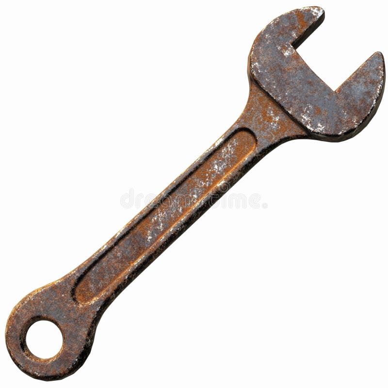 Rusty Adjustable Wrench Tool Isolated on Transparent Background for ...