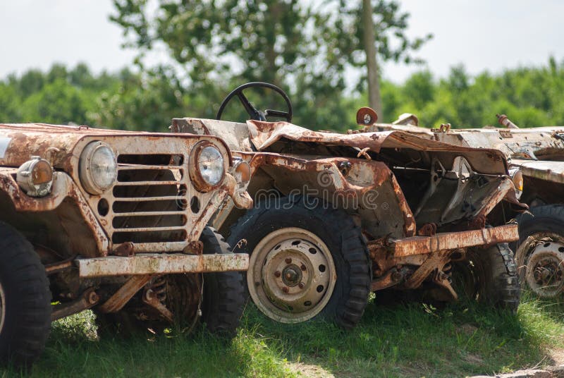 Rusty american jeeps stock image. Image of american - 240387587