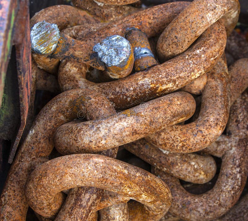 Rusty anchor chain stock photo. Image of join, metallic - 59816916