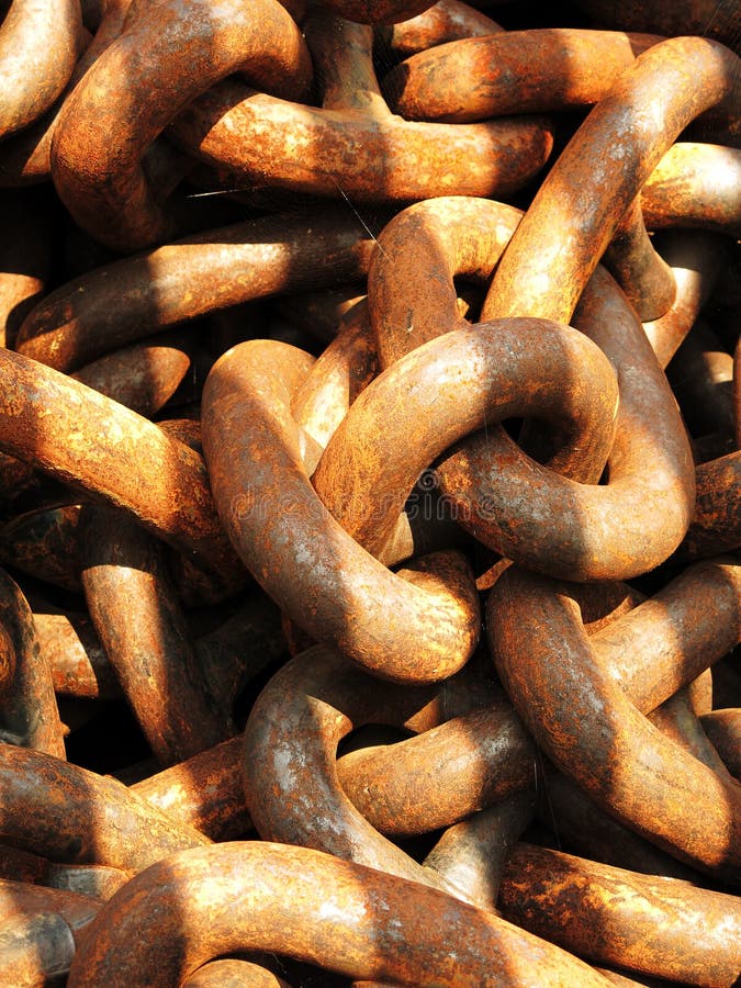 Rusty anchor chains stock image. Image of boat, depth - 35267227