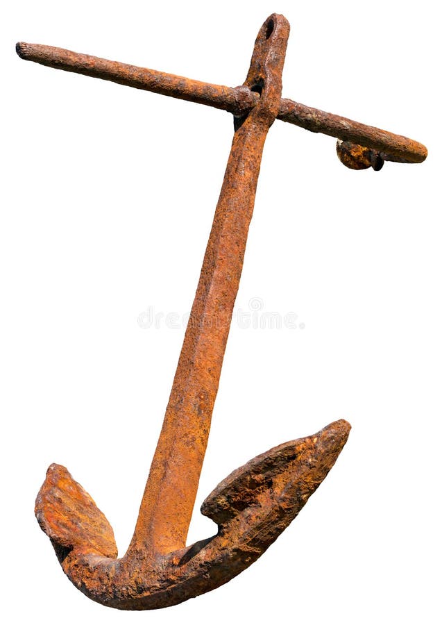Rusty Anchor Isolated Auf Weiß Stockfoto - Bild von metall, meer: 69596140