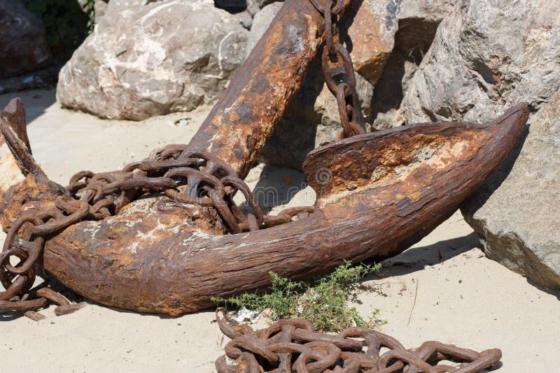 Rusty anchor stock image. Image of nautical, dirty, marine - 53943449