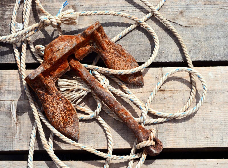 Rusty anchor stock photo. Image of sailing, nautical - 53302186