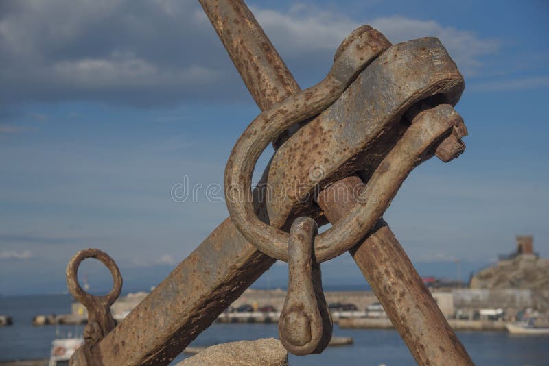 The rusty anchor stock image. Image of anchor, background - 68440799