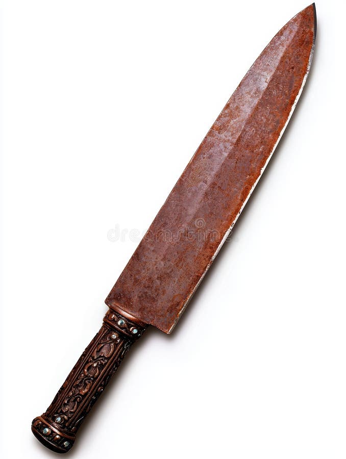 A Rusty, Antique Dagger with an Ornate Handle. Stock Illustration ...