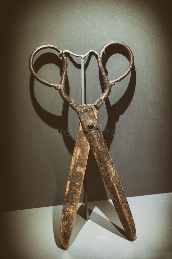 Rusty Antique Scissors with Dark Background Stock Photo - Image of ...