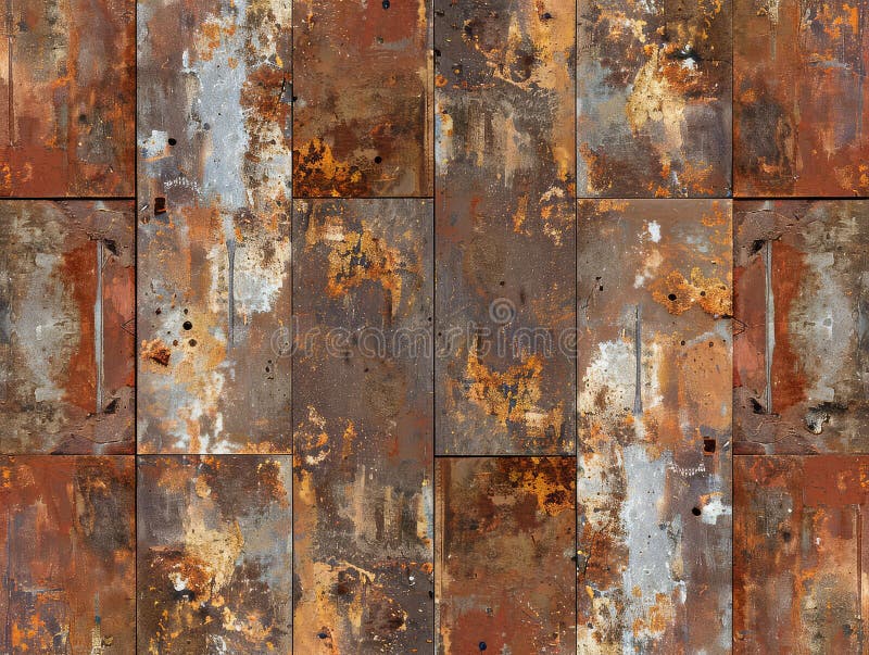 Rusty Appearance on Weathered Metal Panel Stock Illustration ...
