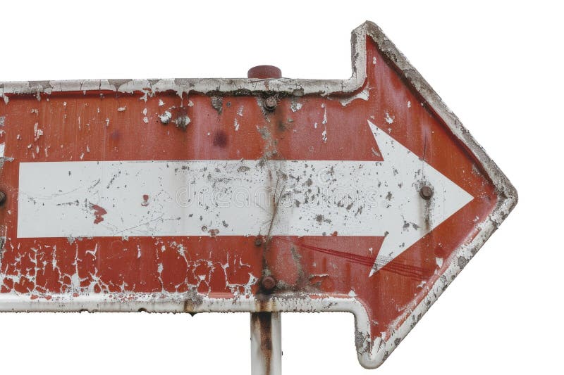 Rusty Arrow Pointing To Right Stock Image - Image of warning, sign ...
