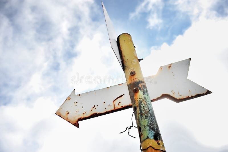 Rusty arrow signpost stock photo. Image of guide, tourist - 46387288