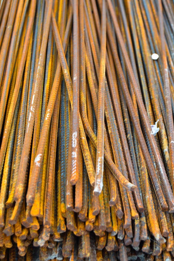 Rusty Bar Construction Iron in Bulk Stock Image - Image of construct ...