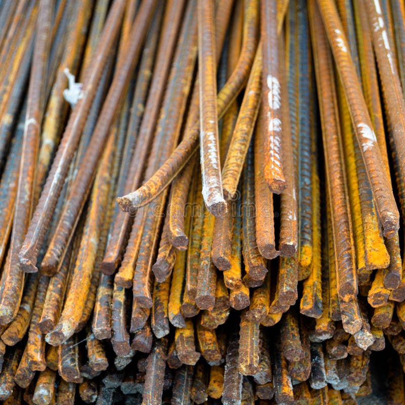 Rusty Bar Construction Iron in Bulk Stock Image - Image of architecture ...