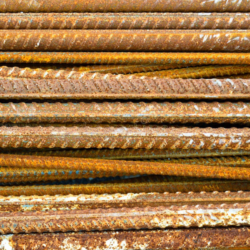 Rusty Bar Construction Iron in Bulk Stock Image - Image of ends, bulk ...