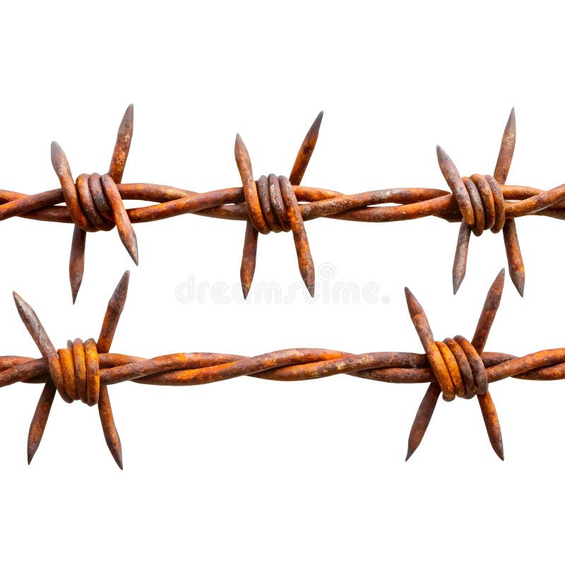 Rusty Barbed Wire Fence Sharp Metal Spikes Stock Illustration ...