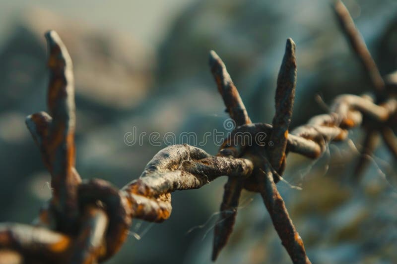 Rusty Barbed Wire Showing Age and Corrosion Stock Image - Image of ...