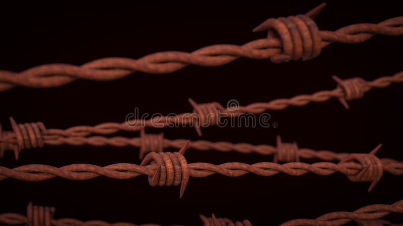 The Rusty Barbed Wire for Security or War Concept 3d Rendering Stock ...