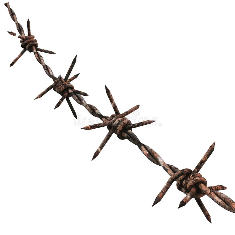 Rusty Barbed Wire on Transparent Background Stock Image - Image of aged ...