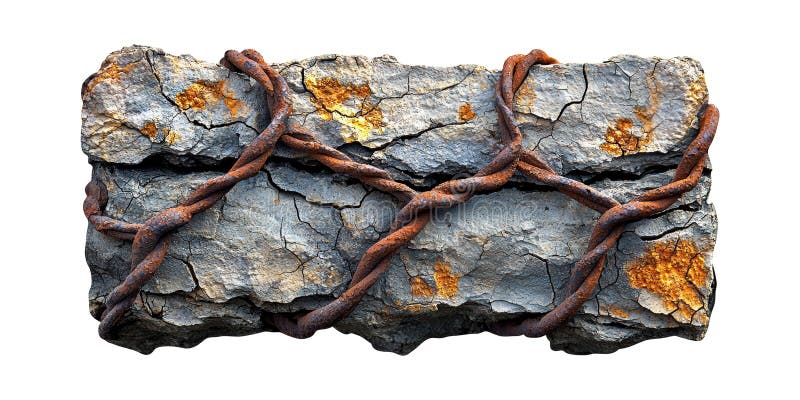 Rusty Barbed Wire on Weathered Concrete Isolated on Transparent ...