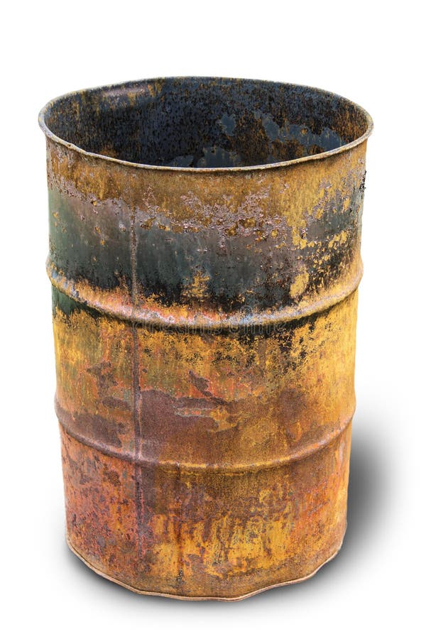 Old Rusty Oil Barrel Isolated 55 Gallon Drum Can Stock Photo - Image of ...