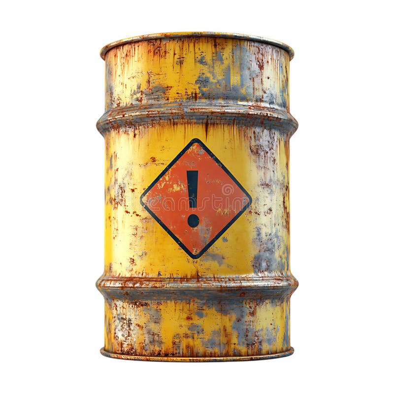 Rusty Barrel Hazardous Waste Warning Image on Transparent Background ...