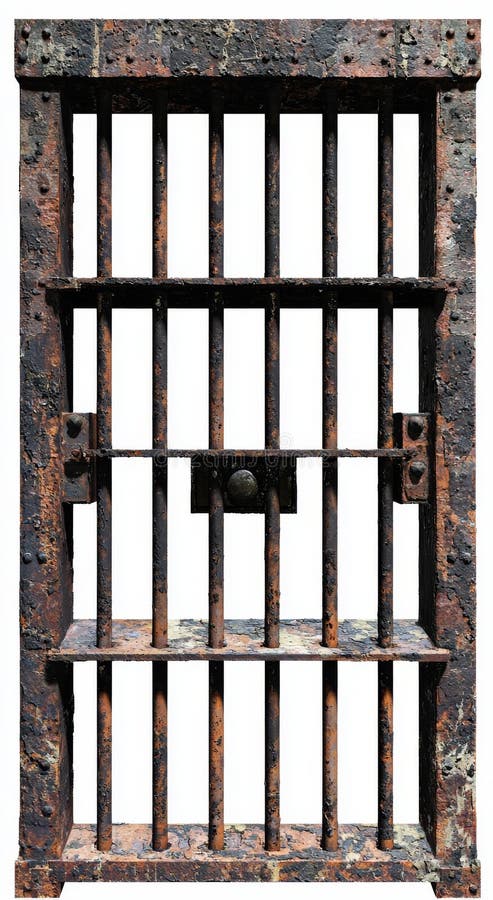 Rusty Bars of a Jail, Isolated on a White Background. Stock Image ...
