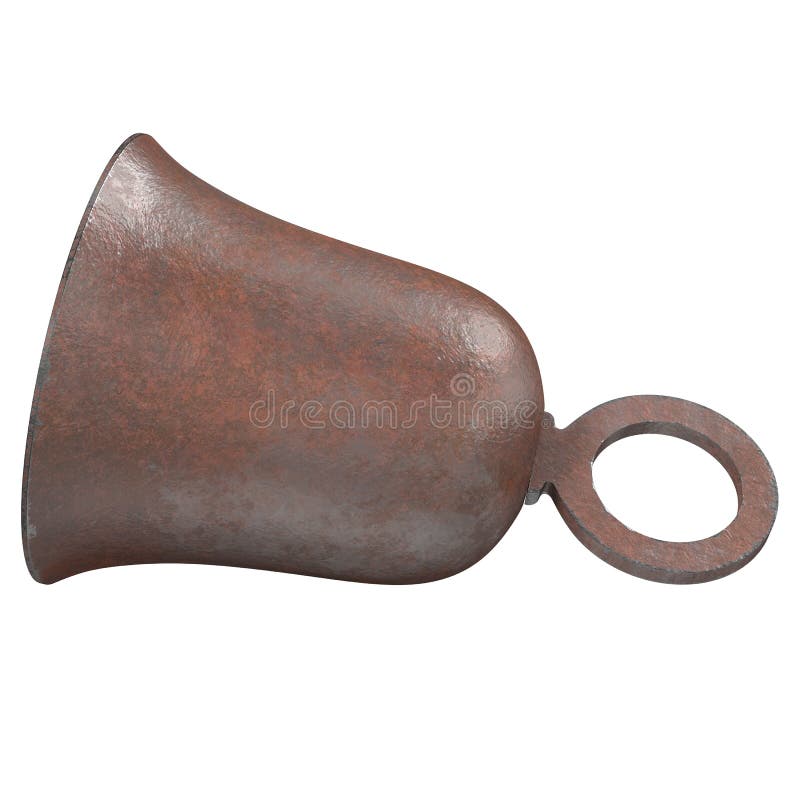 Rusty Bell on a White Background, 3d Illustration Stock Illustration ...