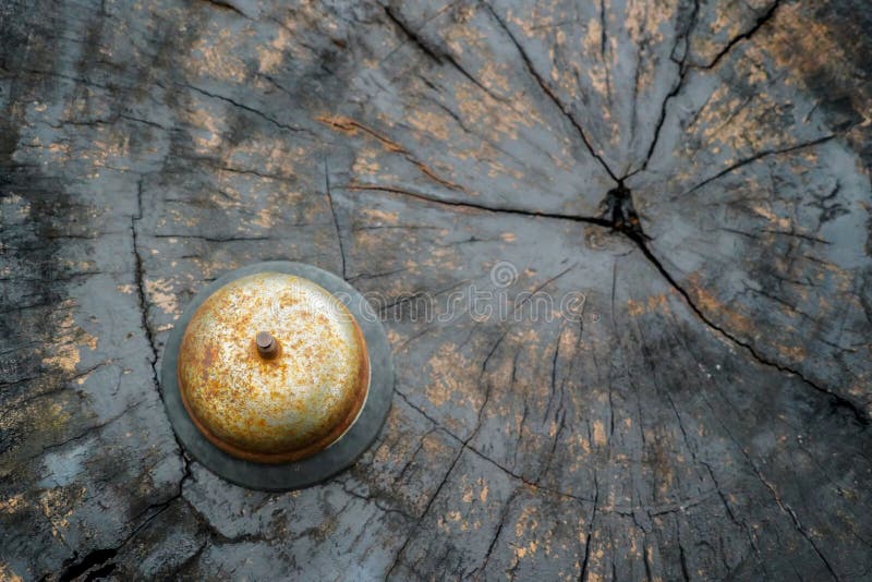 The Rusty Bell on the Wooden Floor Stock Photo - Image of farmer, rain ...