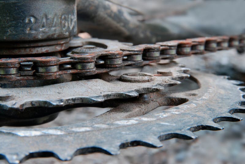 Rusty Bike Chain stock photo. Image of worn, mechanical - 7111426