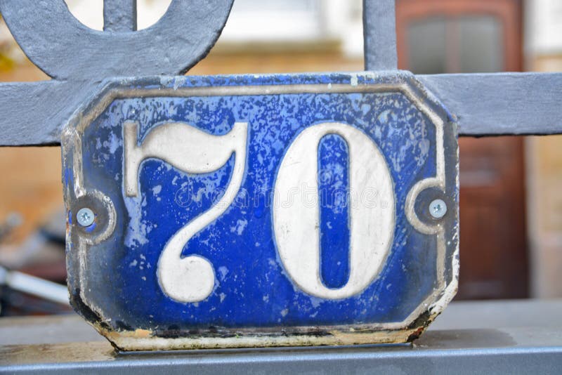 Rusty House Number Plate Number 70 Stock Photos - Free & Royalty-Free ...