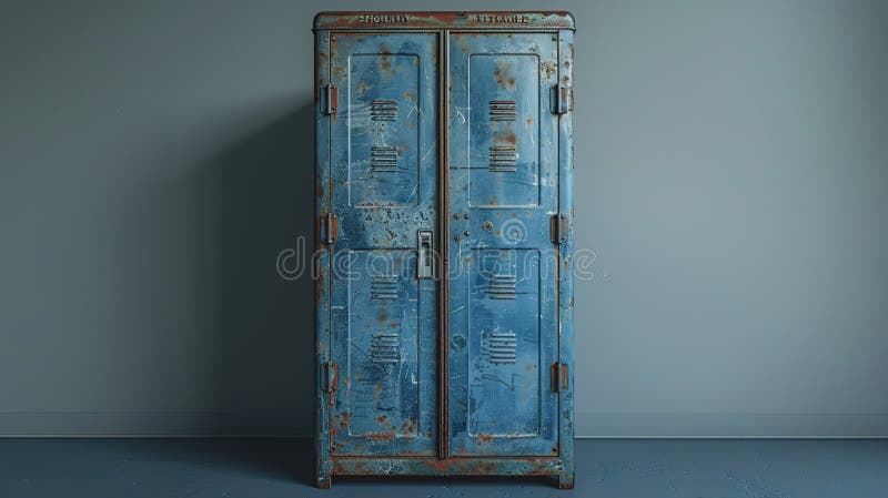 Rusty Blue Locker stock illustration. Illustration of handle - 334934866