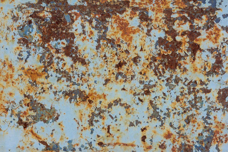 A Rusty Blue Metal Wall with Fallen Paint, a Rusty Background Stock ...