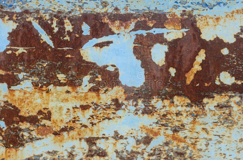 A Rusty Blue Metal Wall with Fallen Paint, a Rusty Background Stock ...