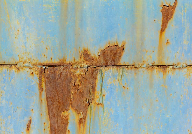 A Rusty Blue Metal Wall with Fallen Paint, a Rusty Background Stock ...